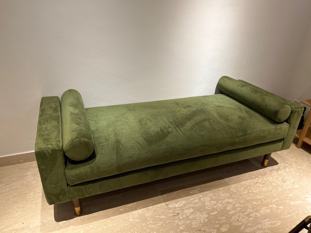 Green Velvet Day Bed, Furniture & Home Living, Furniture, Sofas on ...