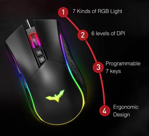 HAVIT MS733 RGB Programmable Gaming Mouse, Computers & Tech, Parts ... HAVIT MS733 RGB Programmable Gaming Mouse, Computers & Tech, Parts ...