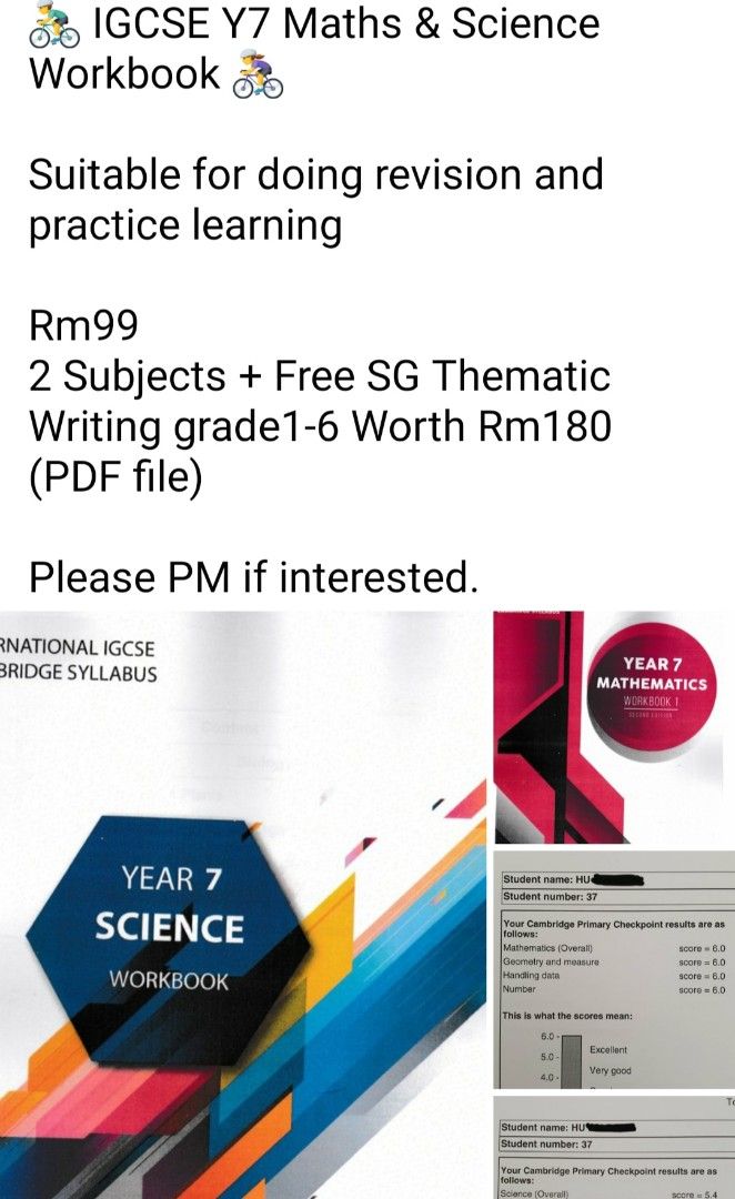 IGCSE Y7 Science & Math Workbook, Hobbies & Toys, Books & Magazines, Textbooks on Carousell