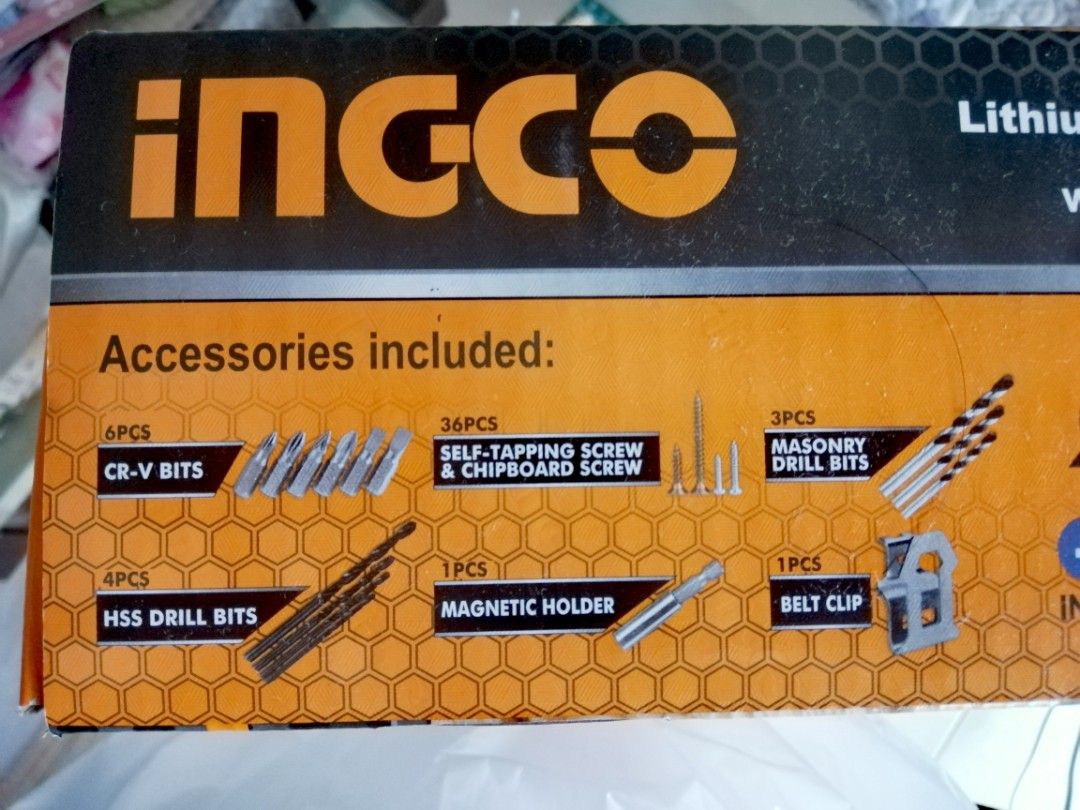 Ingco 20V lithium-ion Brushless Impact Drill Set, Furniture & Home ...