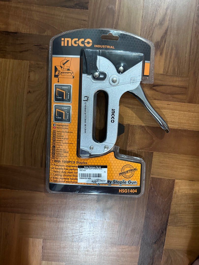 Ingco heavy duty staple gun HSG1404, Furniture & Home Living, Home ...