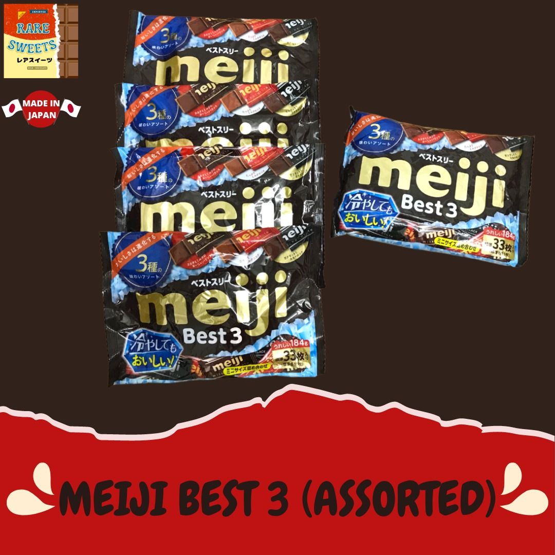 Japan Meiji Best 3 Assorted Chocolate pack, Food & Drinks, Packaged ...