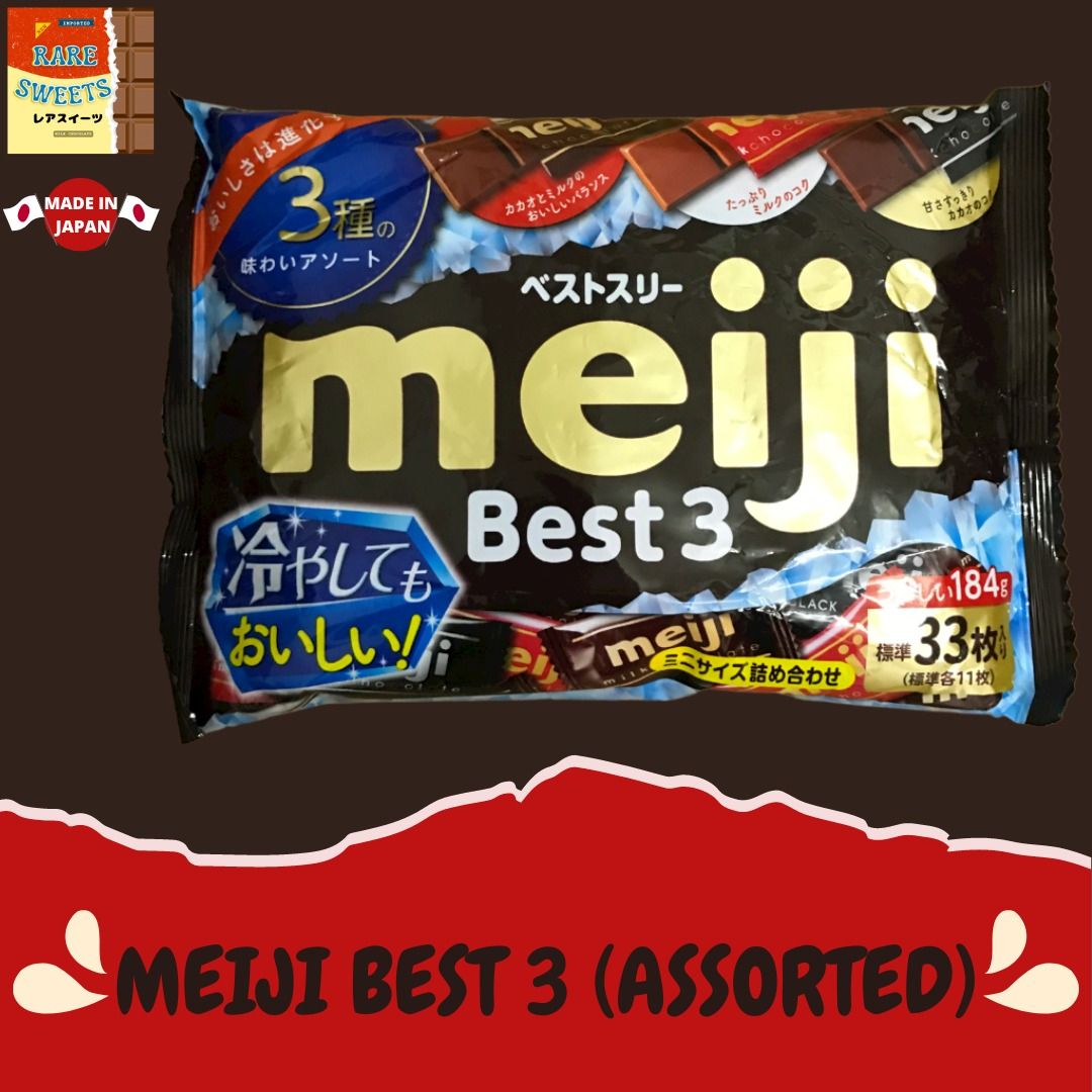 Japan Meiji Best 3 Assorted Chocolate pack, Food & Drinks, Packaged ...