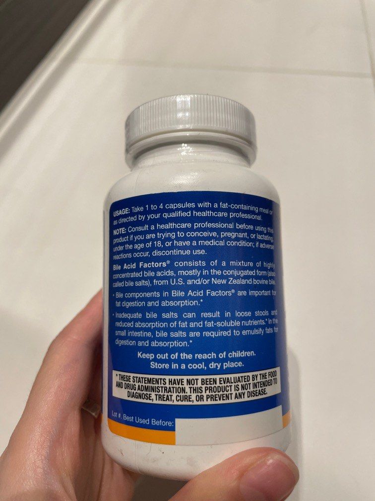 Jarrow Formulas Bile Acid Factors, Health & Nutrition, Health ...