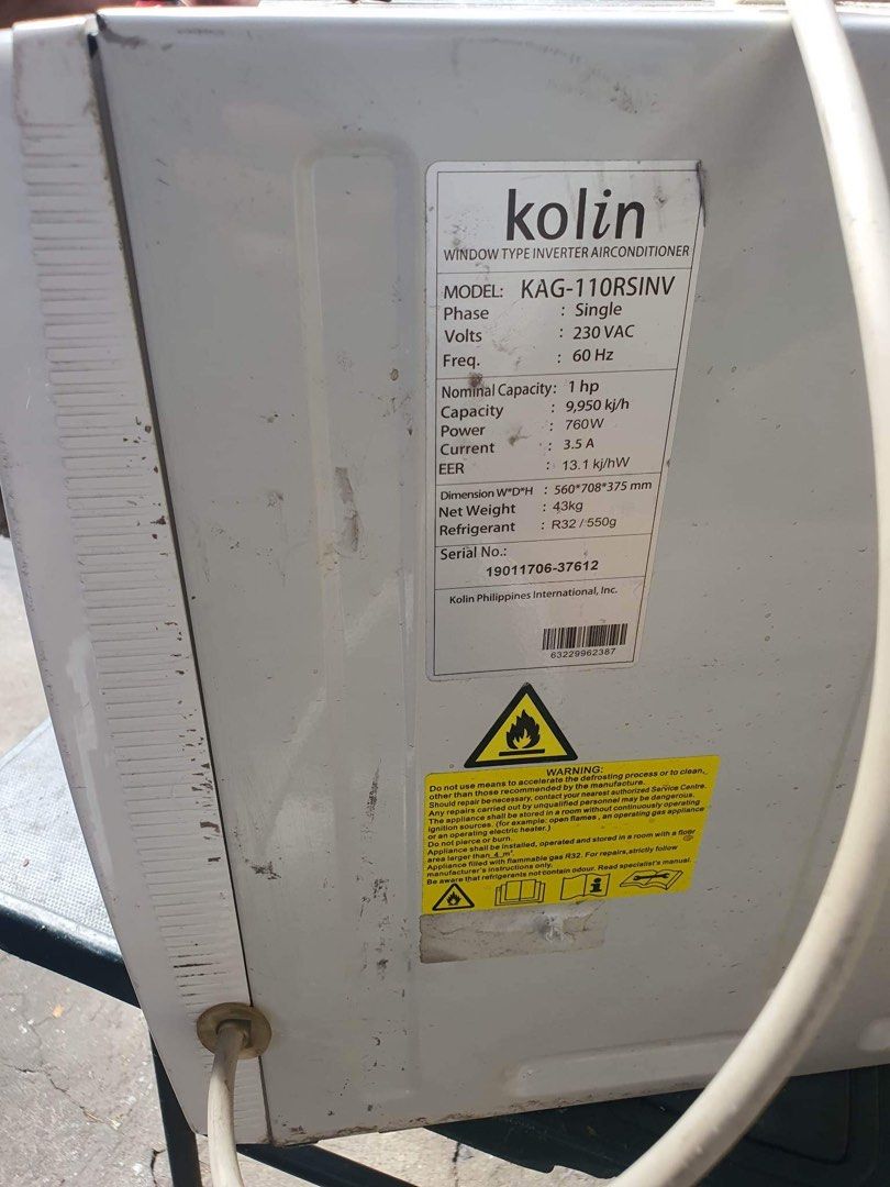 kolin inverter 1HP, TV & Home Appliances, Air Conditioning and Heating ...