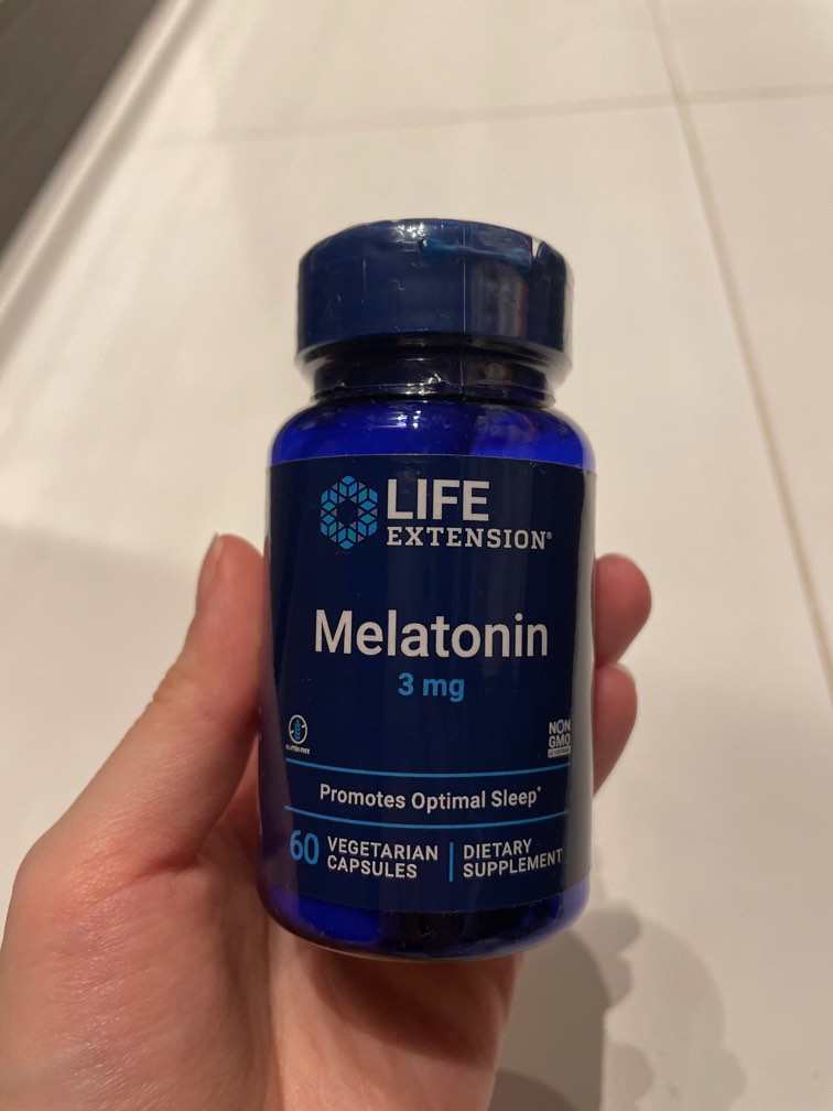 LIFE extension Melatonin 3mg (60 capsules), Health & Nutrition, Health ...