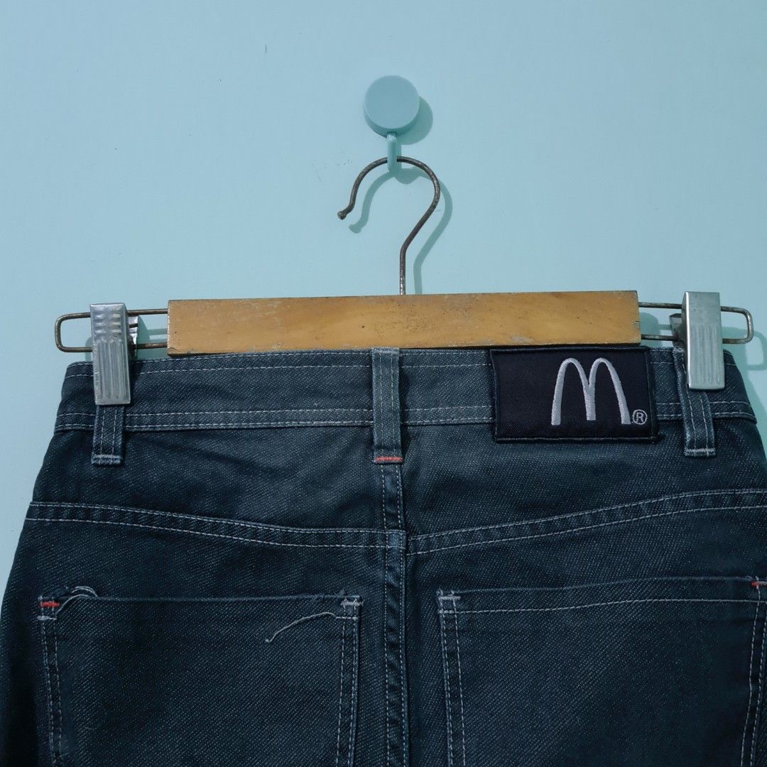 Mcdonalds Jeans Uniform Costume - Black Navy Blue Dark Gray ripped mcdo ...