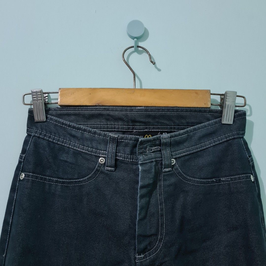 Mcdonalds Jeans Uniform Costume - Black Navy Blue Dark Gray ripped mcdo ...