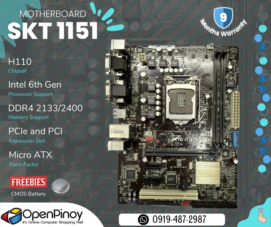 Motherboard SKT 1151 Intel 6th Gen Support | Pre-Owned, Computers ...