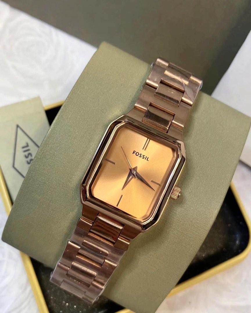 NEW‼️ FOSSIL ROSEGOLD DIAL SQUARE TYPE AUTHENTIC WATCH on Carousell