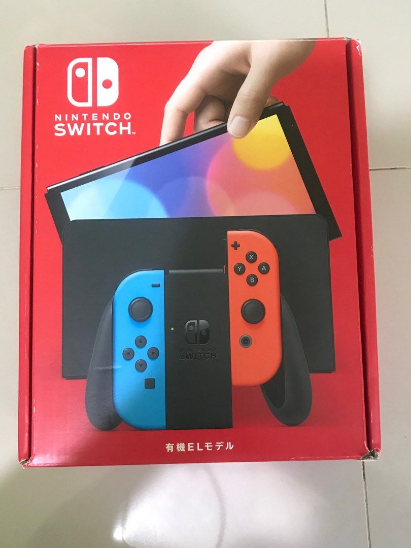 Nintendo Switch OLED Blue & Red Joycons FULL PACKAGE, Video Gaming ...
