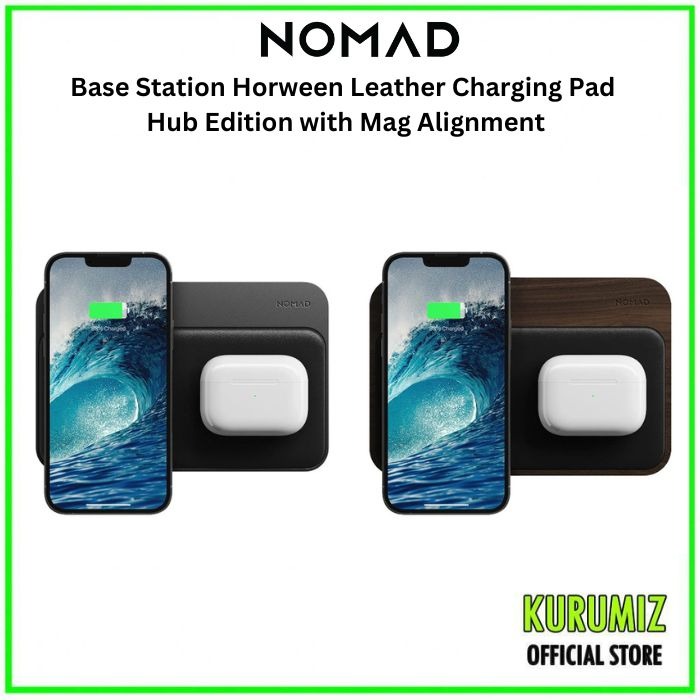 Nomad Base Station Horween Leather Charging Pad Hub Edition with Mag Alignment, Mobile Phones ...