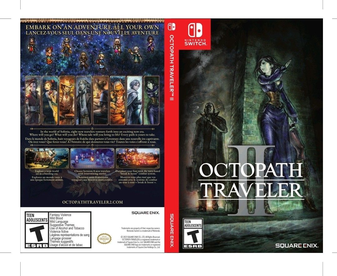 Octopath Traveller 2 and 1 Printable Covers, Video Gaming, Video Games ...
