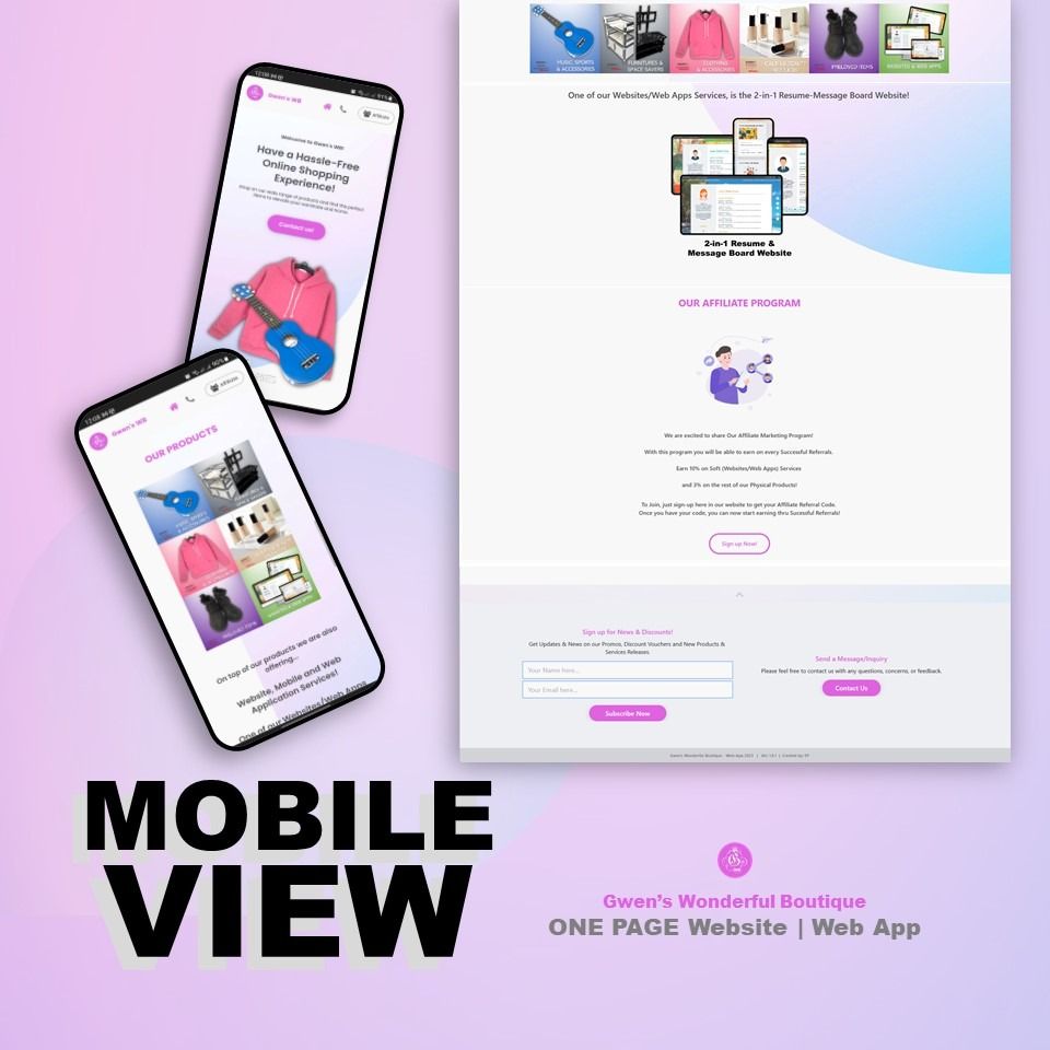 ONE PAGE Website / Web App on Carousell