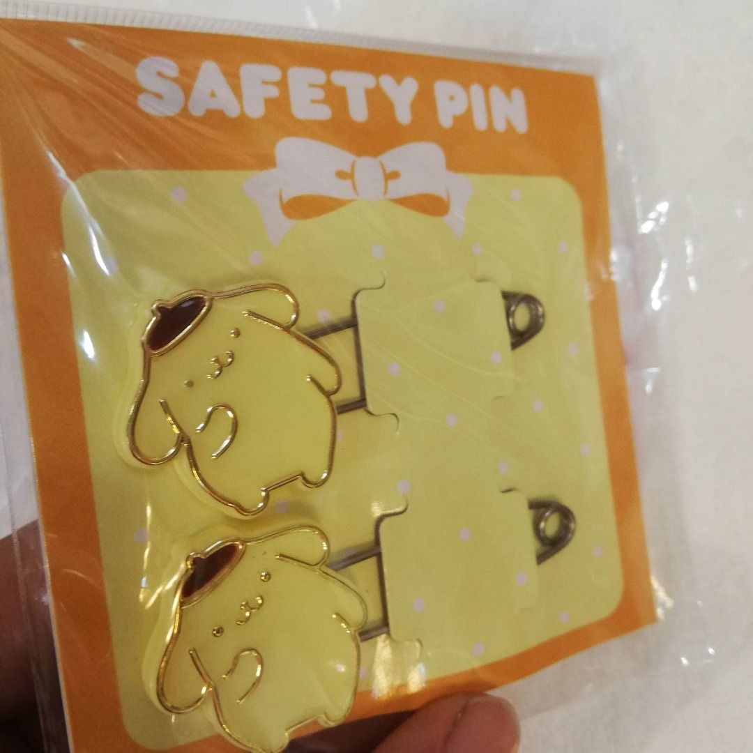 Original Sanrio Pompompurin Safety Pin 2 pieces on Carousell