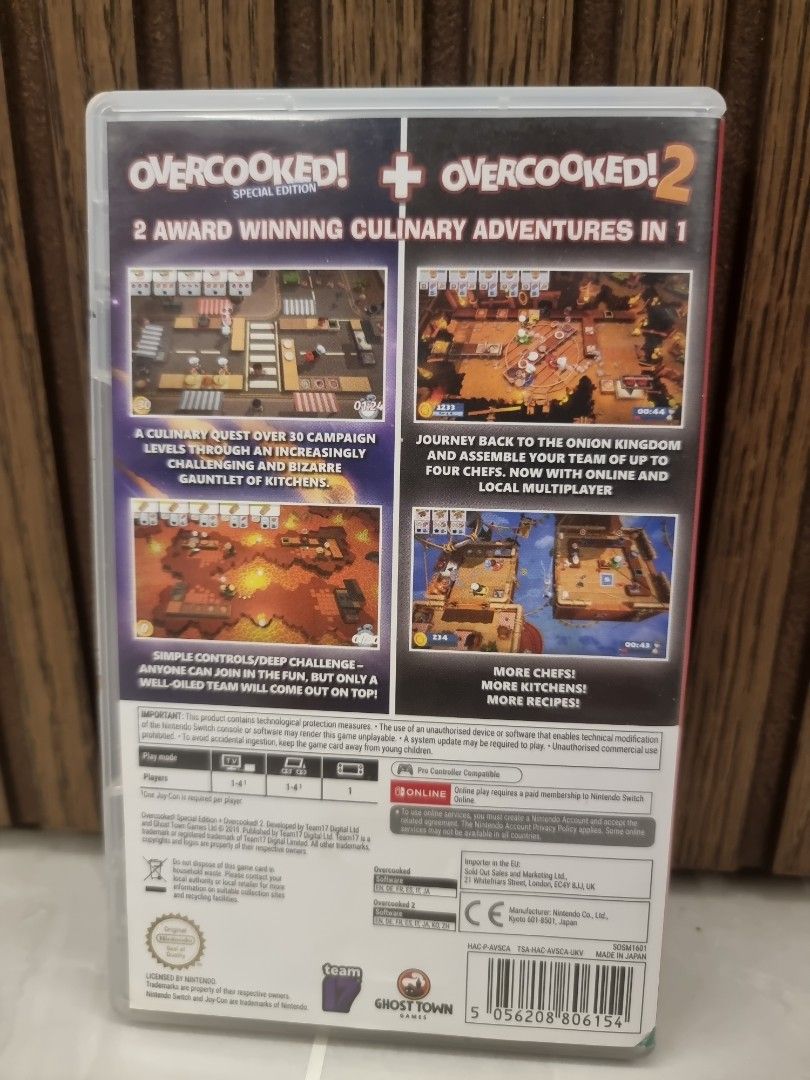Overcooked +Overcooked 2, Video Gaming, Video Games, Nintendo on Carousell