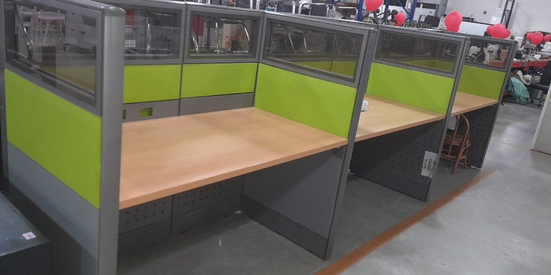 Partition Panel Set w/glass 3workstation, Furniture & Home Living ...