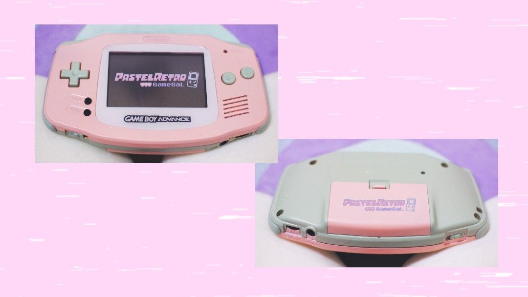 Pastel Pink and Pastel Green Modded Gameboy Advance, Video Gaming ...