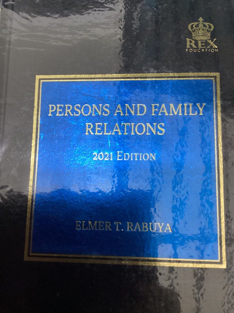 PERSONS AND FAMILY RELATIONS by RABUYA 2021 edition, Hobbies & Toys ...