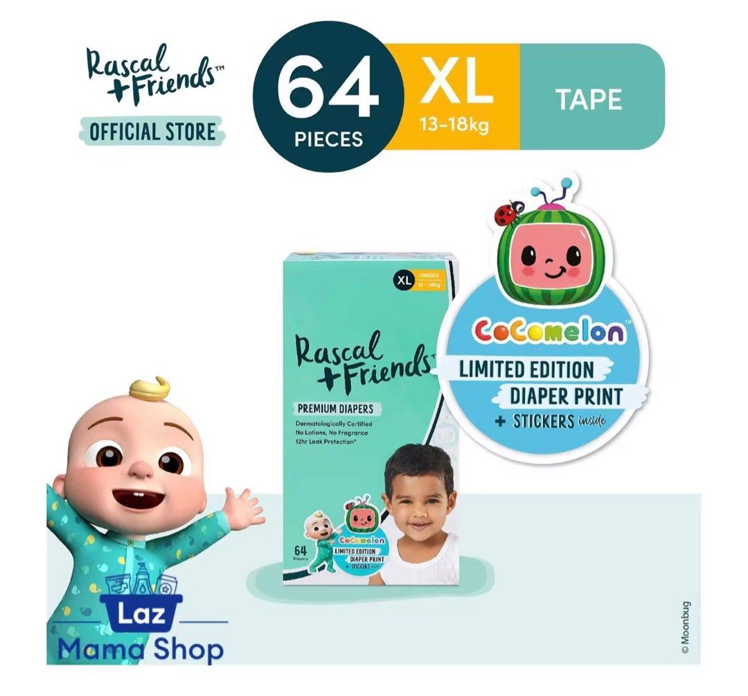 Rascal & Friends cocomelon diapers, Babies & Kids, Bathing & Changing ...
