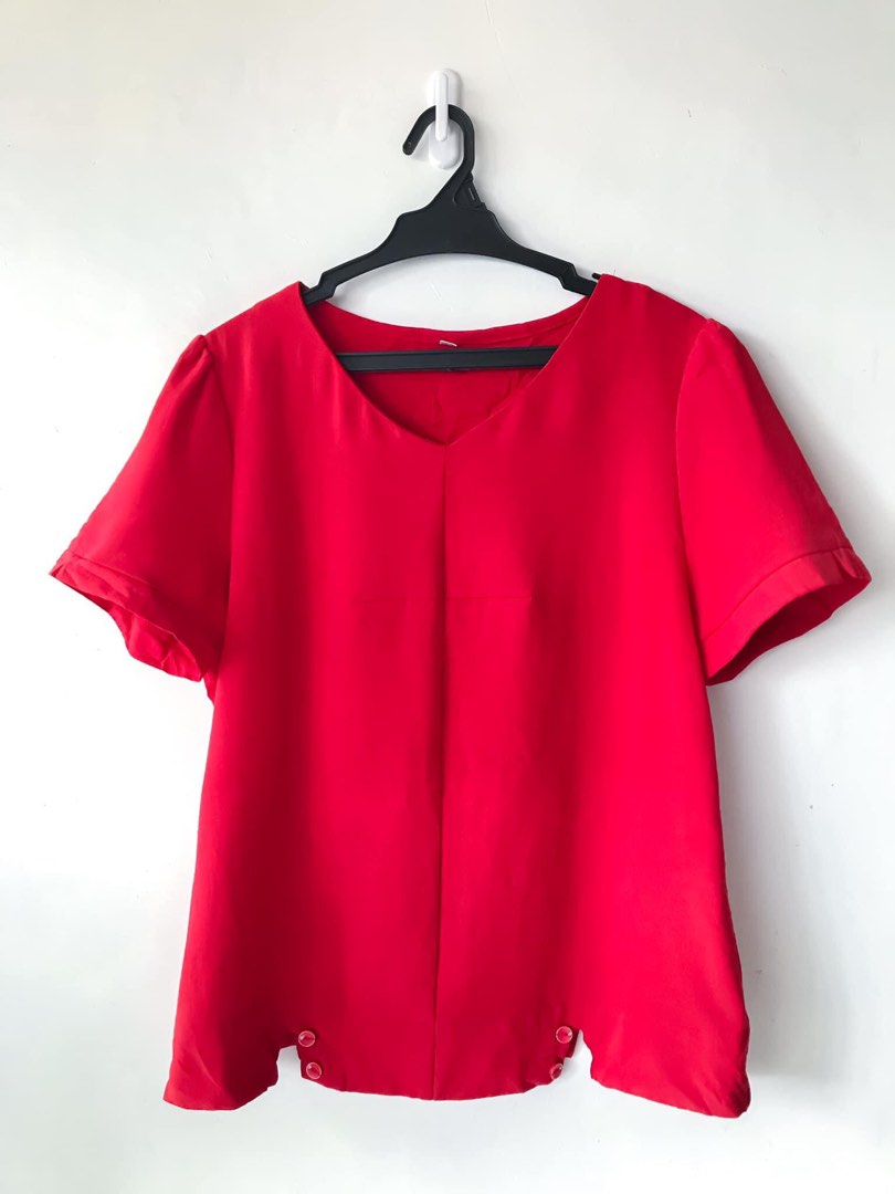 Red top, Women's Fashion, Tops, Blouses on Carousell