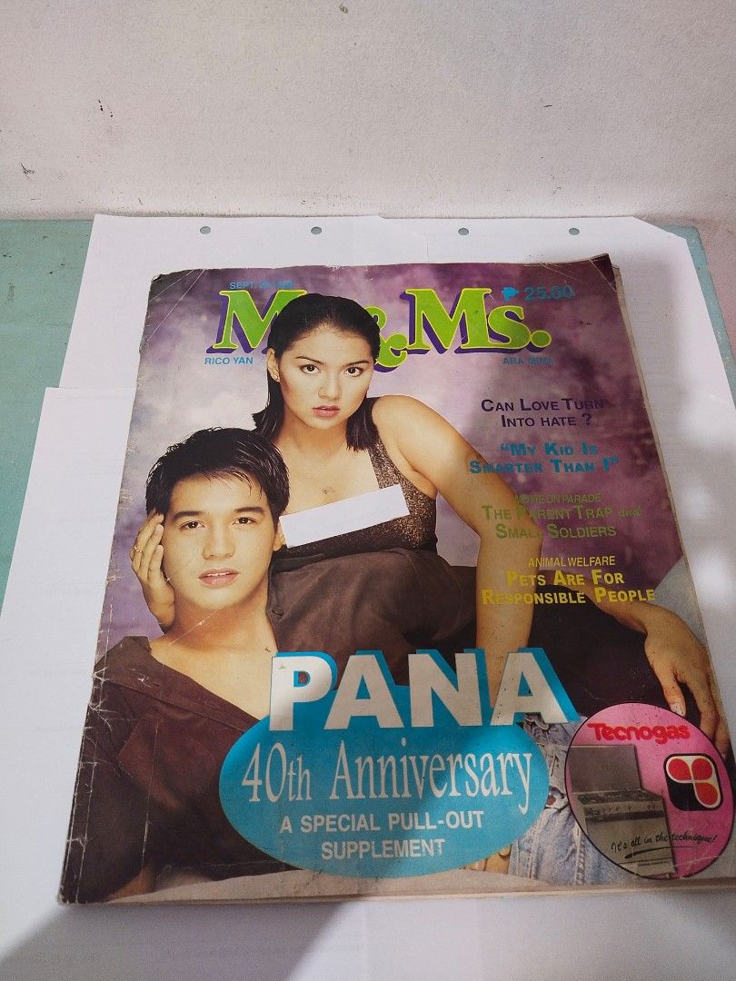 Rico Yan & Ara Mina/ Mr. & Ms. magazine/ 1998/Very Rare!, Hobbies ...