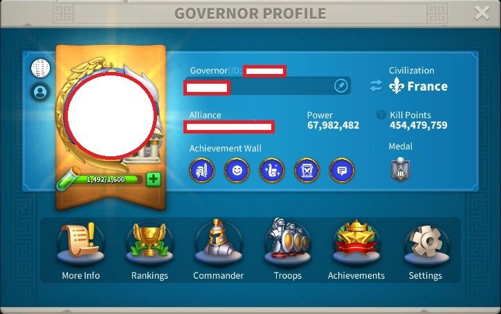 Rise Of Kingdoms (ROK) - VIP 15 66M T5 Acc **Universal : 1500 day++ ...