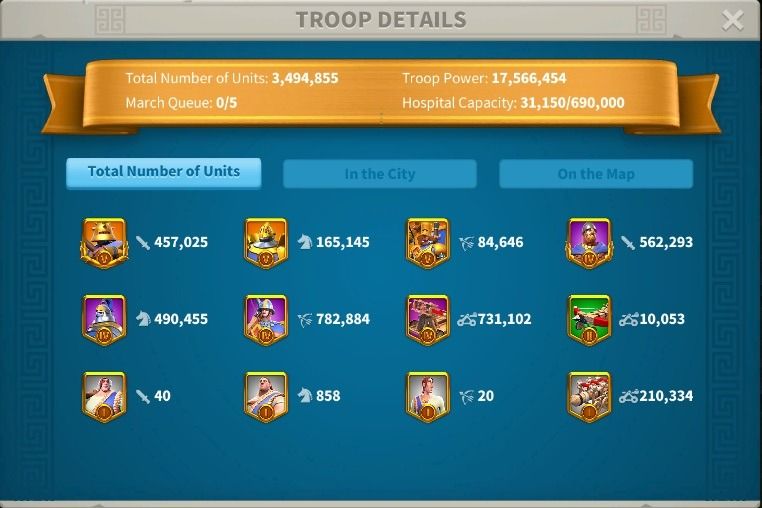 Rise Of Kingdoms (ROK) - VIP 15 66M T5 Acc **Universal : 1500 day++ ...