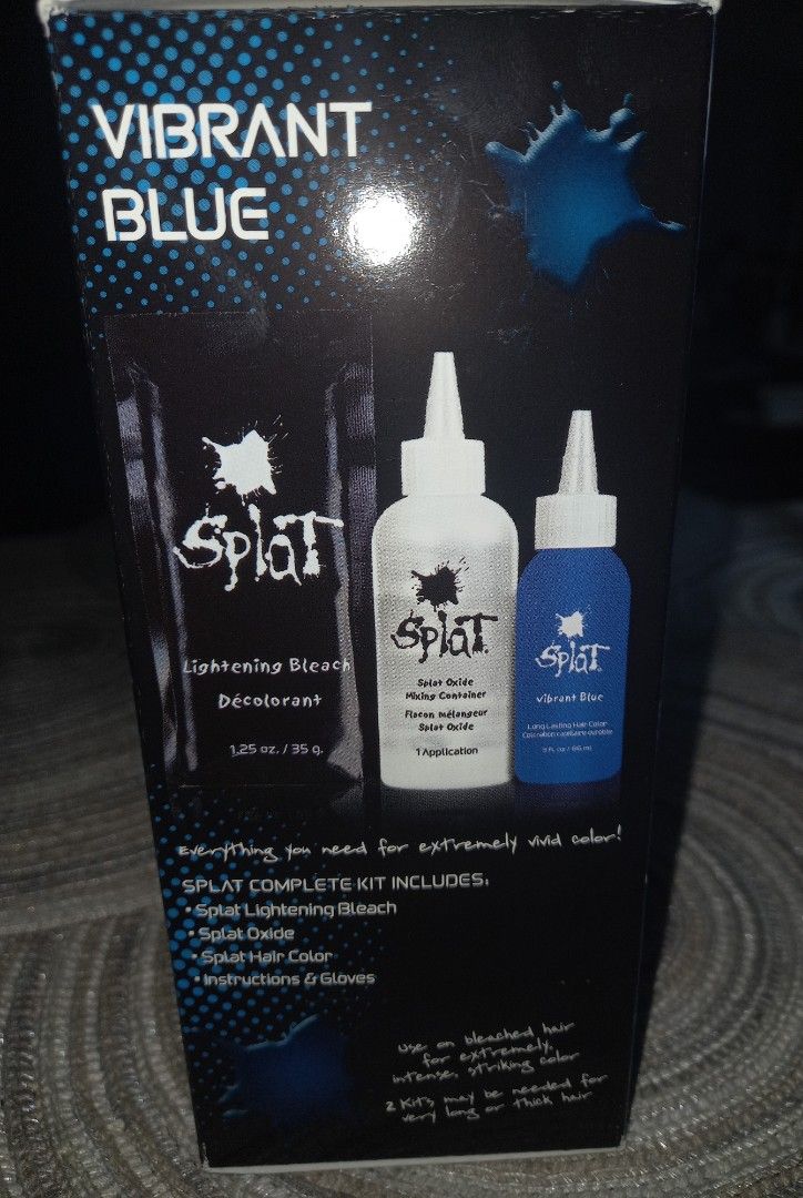 SPLAT VIBRANT BLUE HAIR COLOR Pls read instructions and see photos ...