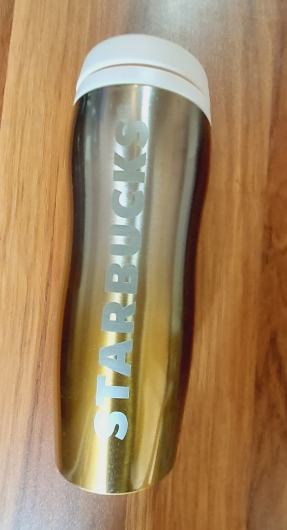 Starbucks Gold Thermal Flask, Furniture & Home Living, Kitchenware ...