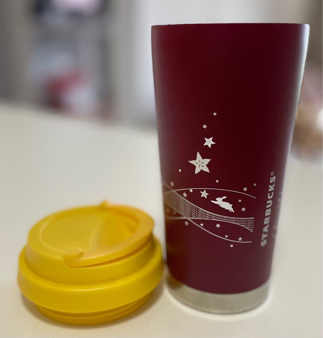 Starbucks Mid Autumn Bunny Red Stainless Steel Tumbler 473ml, Furniture ...