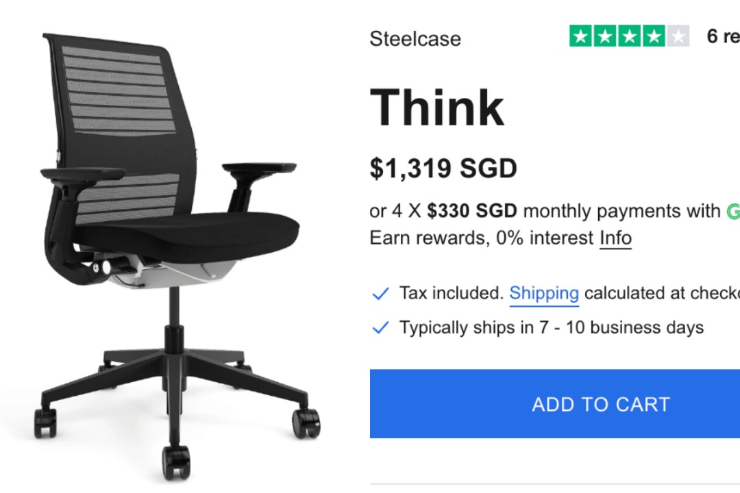 [18 Dec - 24 Dec] Ergonomic Chairs: Steelcase Think (Version 2) in ...