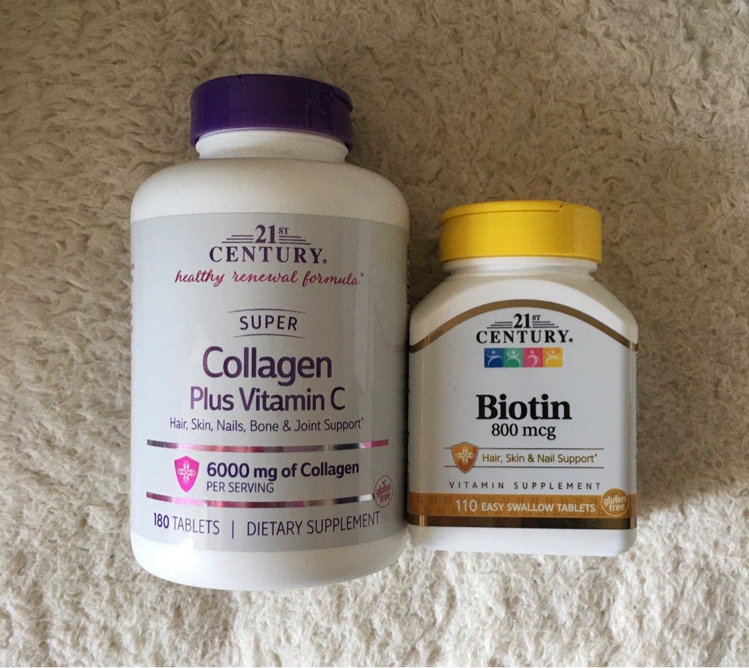 Super Collagen plus Vitamin C 180 tablets + Biotin 110 tablets Skin ...