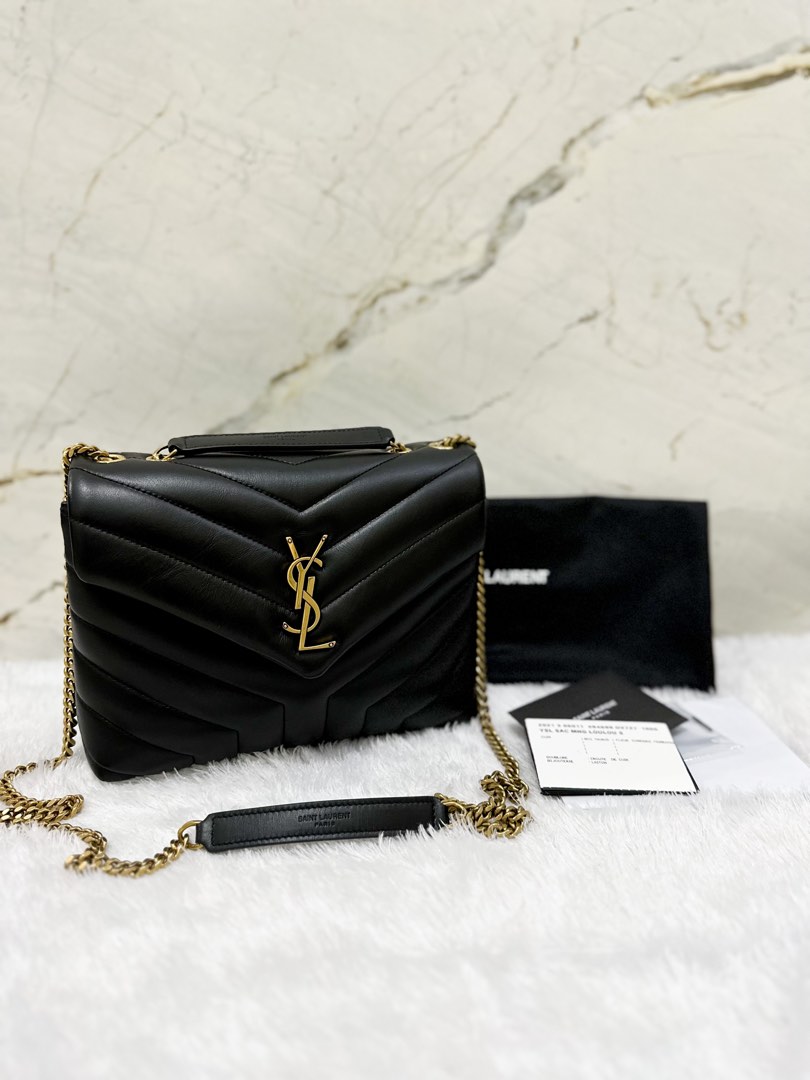 Super excellent 2022 YSL toy loulou small black GHW, Barang Mewah, Tas & Dompet di Carousell