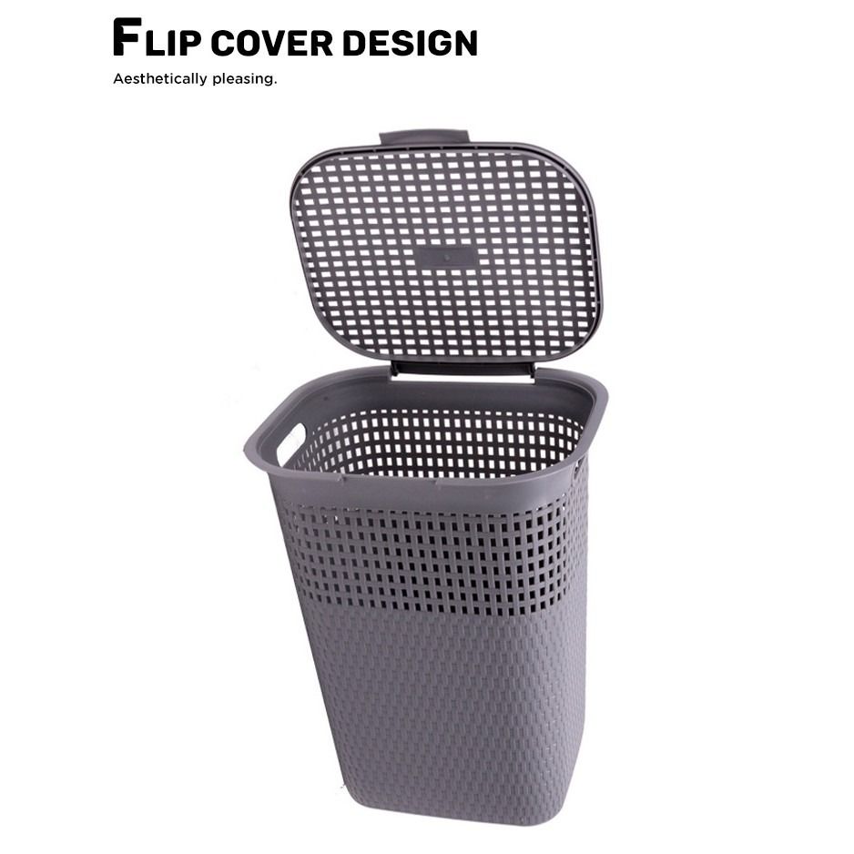 Tall Laundry Basket | Laundry Bucket with Lid, Furniture & Home Living ...