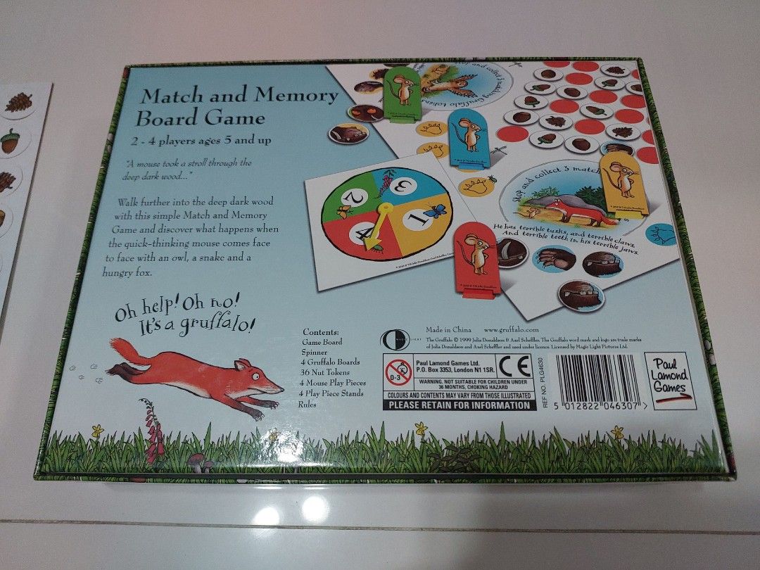 The Gruffalo Match & Memory Board Game, Hobbies & Toys, Toys & Games on Carousell