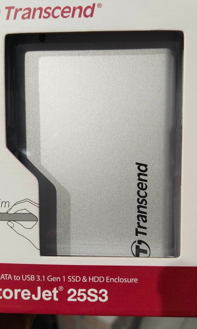 Transcend 2.5" Slim SATA HDD & SSD Enclosure USB 3.1 Gen 1 25S3 StoreJet TS0GSJ25S3 on Carousell