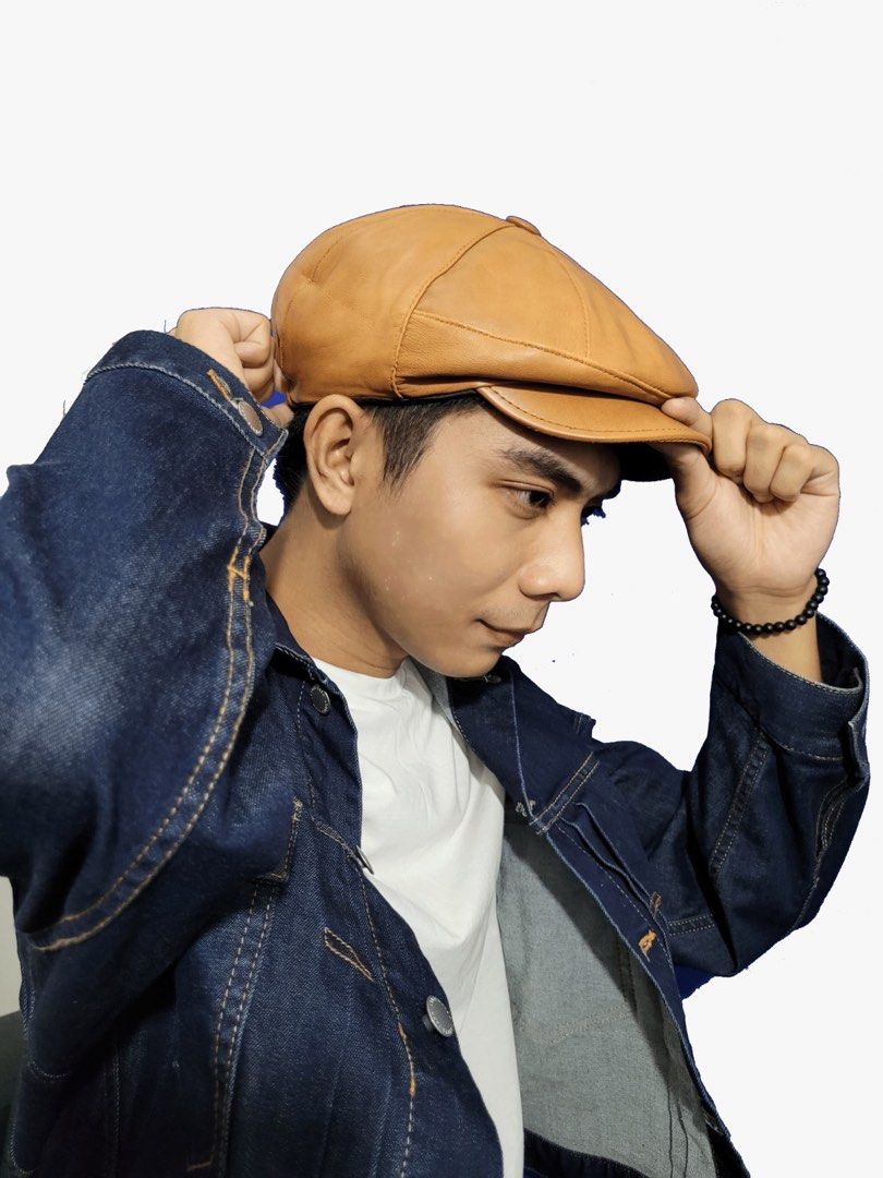 Turkiye Leather Baret Hat, Men's Fashion, Muslim Wear, Accessories on ...