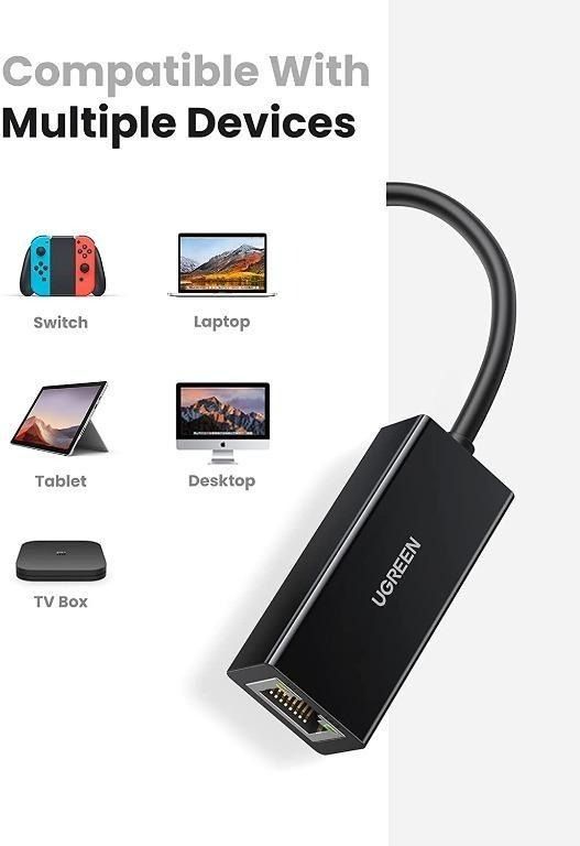 UGREEN Ethernet Adapter USB 2.0 to 10/100 RJ45 Network Lan Wired ...