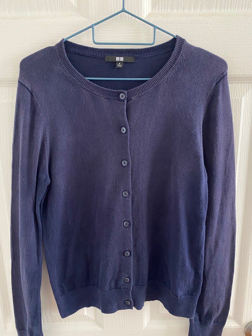 Uniqlo navy blue knitted Cardigans 10 on Carousell