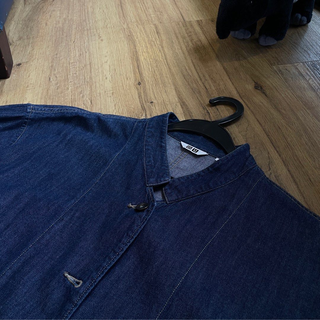 Uniqlo U Denim Mandarin Collar Jacket, Men's Fashion, Coats, Jackets ...