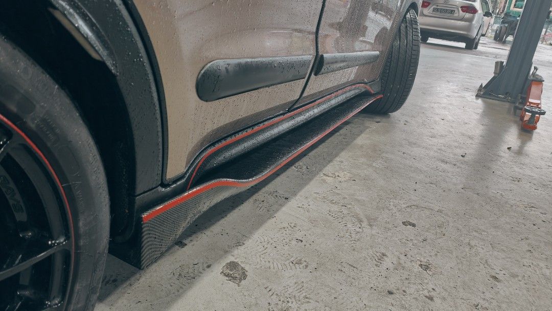 Universal side diffuser carbon fibre with 3M high reflective tape(RED ...