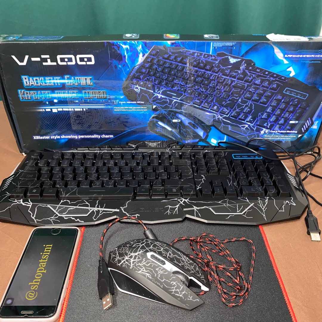 V 100 Rgb Gaming Keyboard Mouse Computers And Tech Parts And Accessories Computer Keyboard On