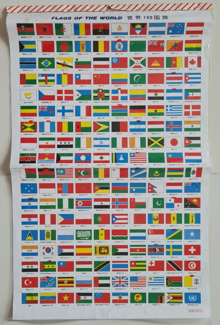 Vintage Flags of the World labels (22sheets), Hobbies & Toys ...