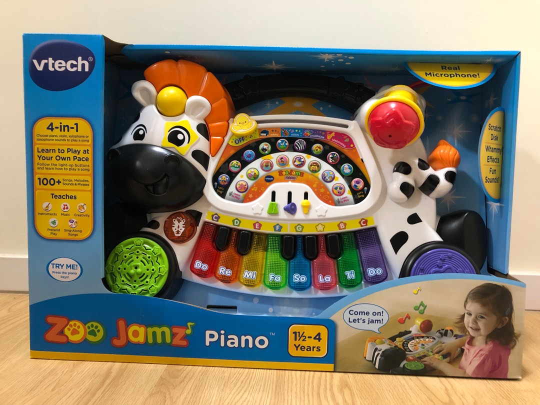 全新Vtech偉易達 斑馬音樂小鋼琴 Zoo Jamz Piano, 兒童＆孕婦用品, 嬰兒玩具 - Carousell