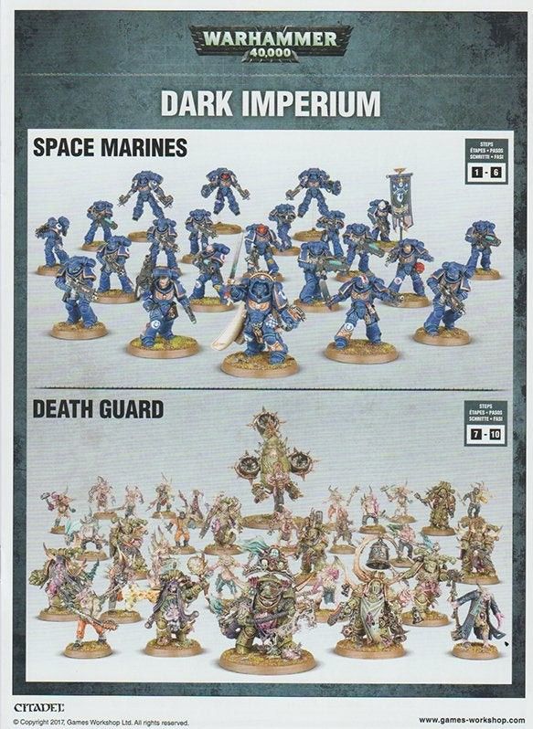 Warhammer 40K Dark Imperium Space Marines vs Death Guard Starter Set ...