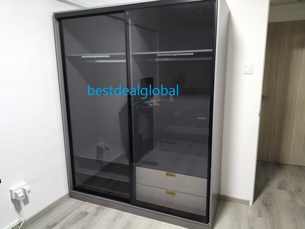 WD 002, Luxury Model Designer High Class Sliding Wardrobe, LED light ...