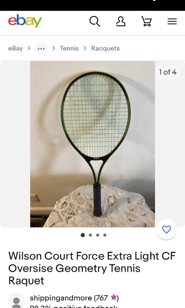 Wilson court force extra light CF oversise geometry racquet, Sports ...