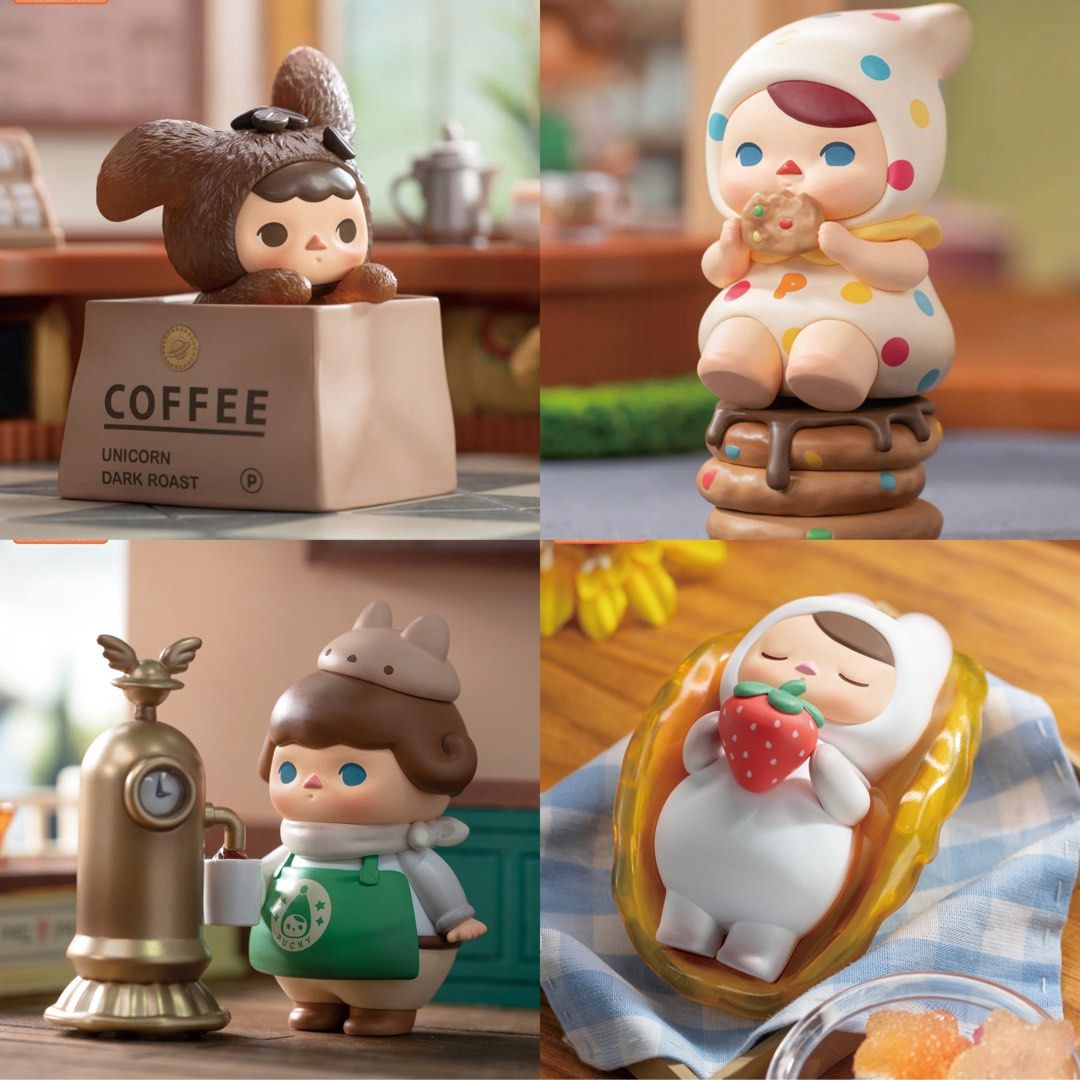 WTS Popmart Pucky Rabbit Cafe Rabbit Barista Strawberry Pancake Cafe ...