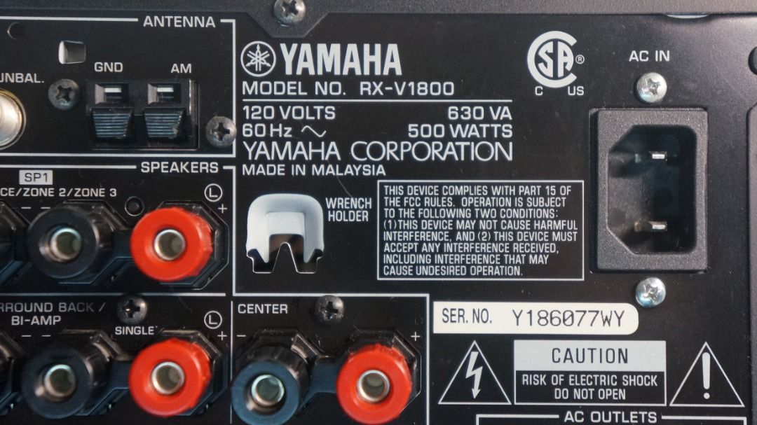 Yamaha RX-V1800 7.1-ch Natural Sound AV Receiver (with HDMI), Audio ...
